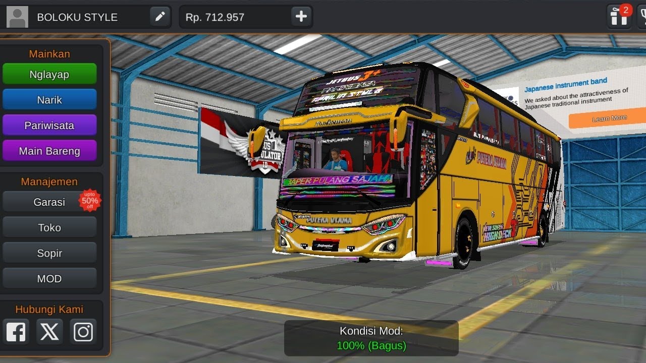 APRILIA STYLE BUSSID | BUS BASURI TELOLET INDONESIA - YouTube