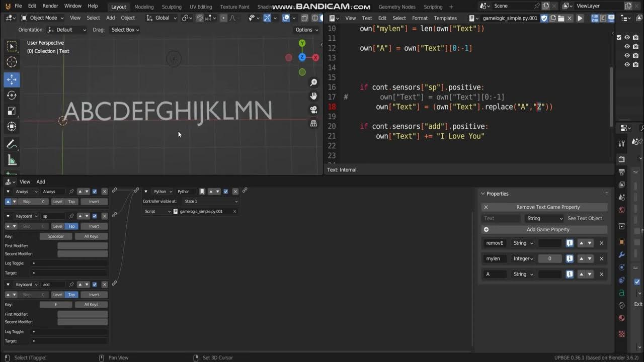 [UPBGE 0.36]Text String Test - YouTube