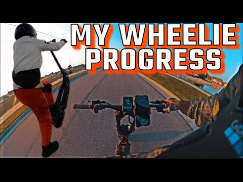 This is how I learn how to wheelie an electric scooter - YouTube