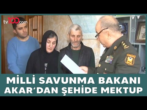 Hulusi Akar Azerbaycanlı şehit subayın ailesine mektup gönderdi