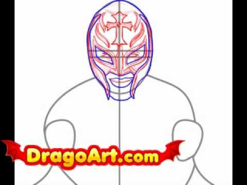 How to draw Rey Mysterio, step by step - YouTube