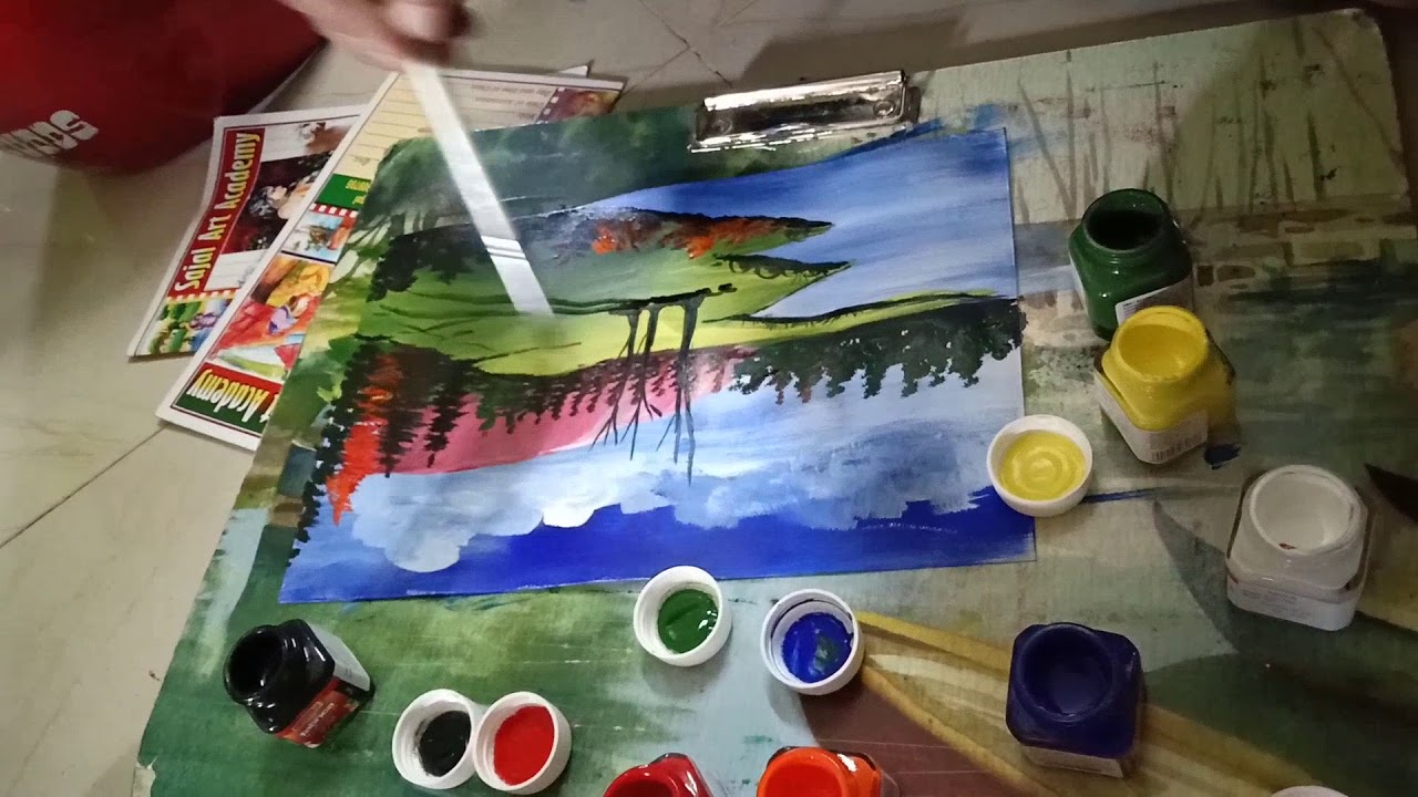 acrylic painting for beginner (drawing class demonstration for students ...