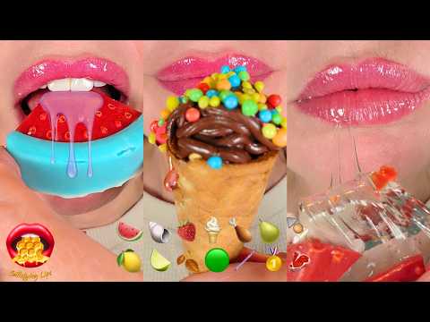 Satisfying ASMR Mukbang Eating  Emoji Food