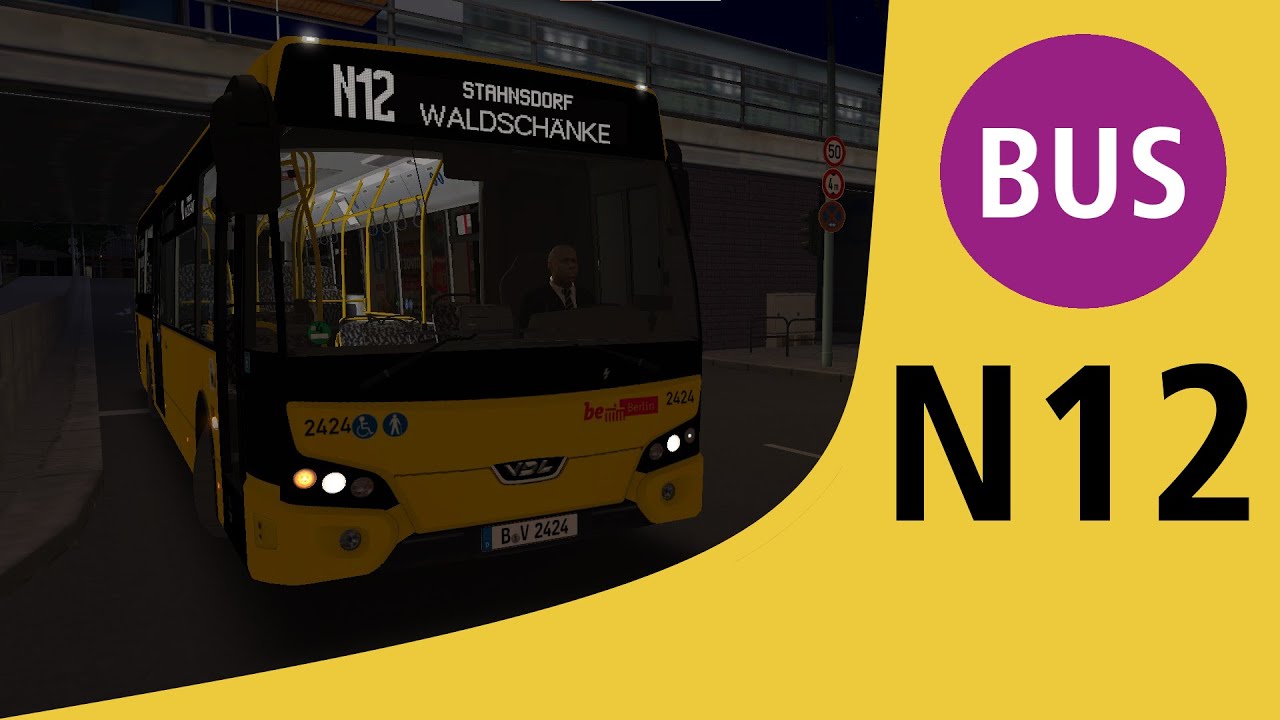 OMSI 2 - BVG Bus Linie N12 - Map Berlin X10 - VDL Citea - mit Ansagen ...