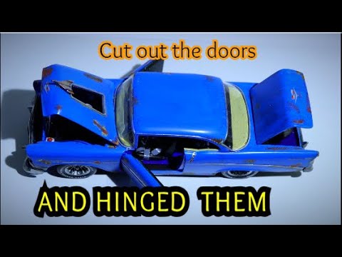 How to cut out the doors and hinge them on a model-car. - YouTube