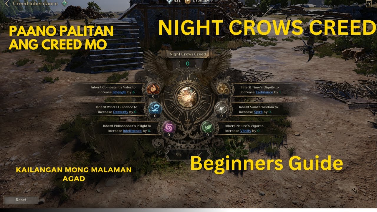 NIGHT CROWS Beginners Guide How to change Creed - YouTube