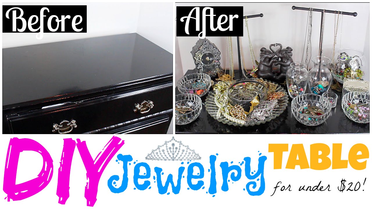 DIY Jewelry Table for Under $20!! | AsToldByAllie - YouTube