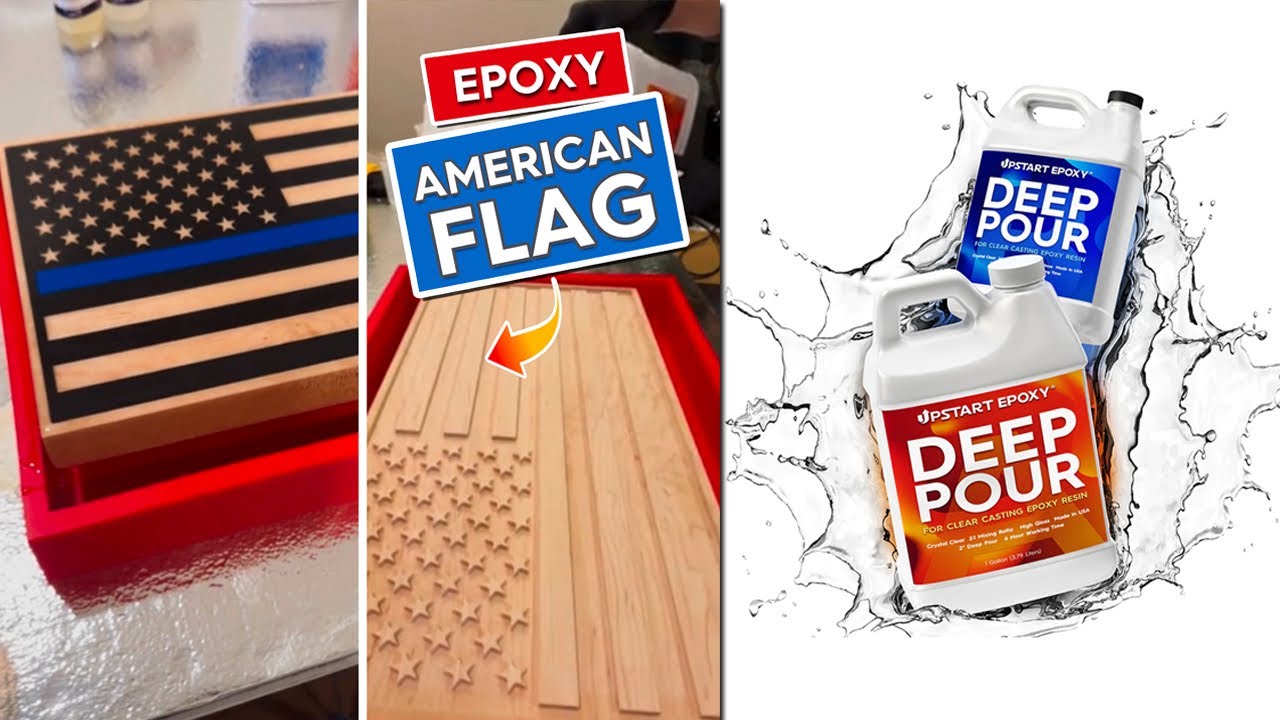 How to Make Epoxy Resin American Flag | FREE CNC Template | DIY Epoxy ...