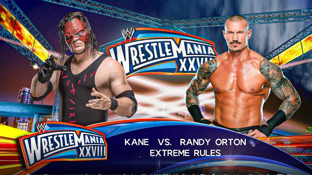 Kane Vs. Randy Orton - Extreme Rules Match At WrestleMania 28 | 4K ...