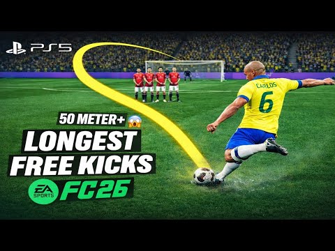 TOP 5 LONGEST FREE KICKS EVER SCORED 😱 | FC 26 (PS5, 4K)