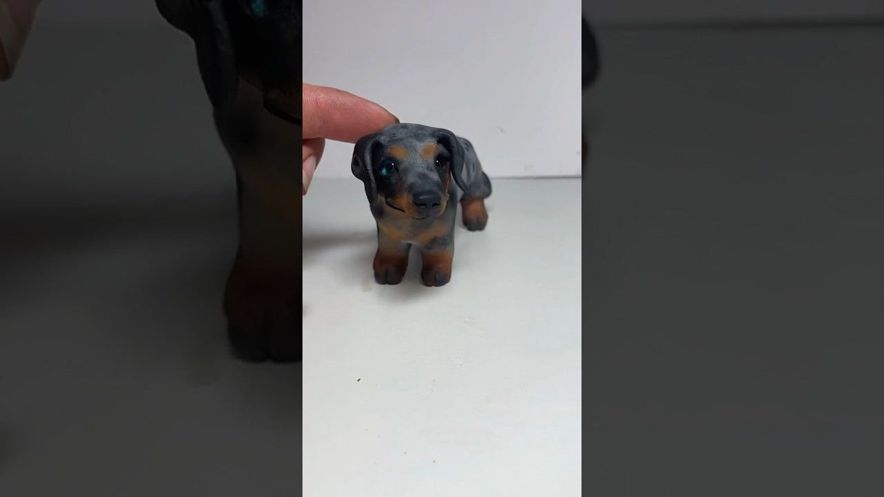 Making a polymer clay sausage dog #artist #polymerclay #sculpting # ...