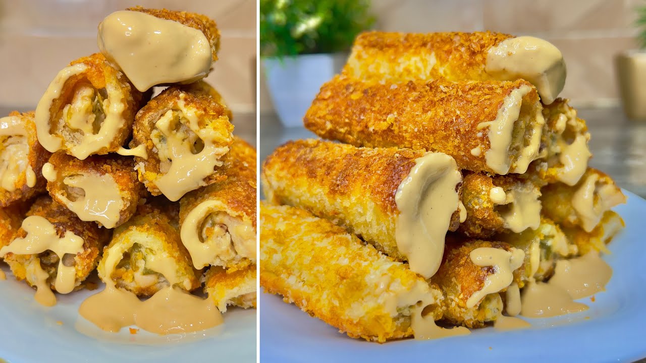 The most delicious and easiest pie is a crispy toast with cheese and ...