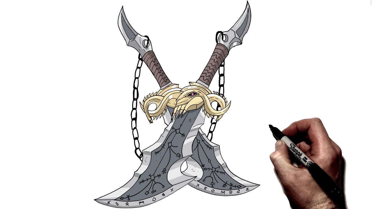 How To Draw The Blades Of Chaos | Step By Step | God Of War - YouTube