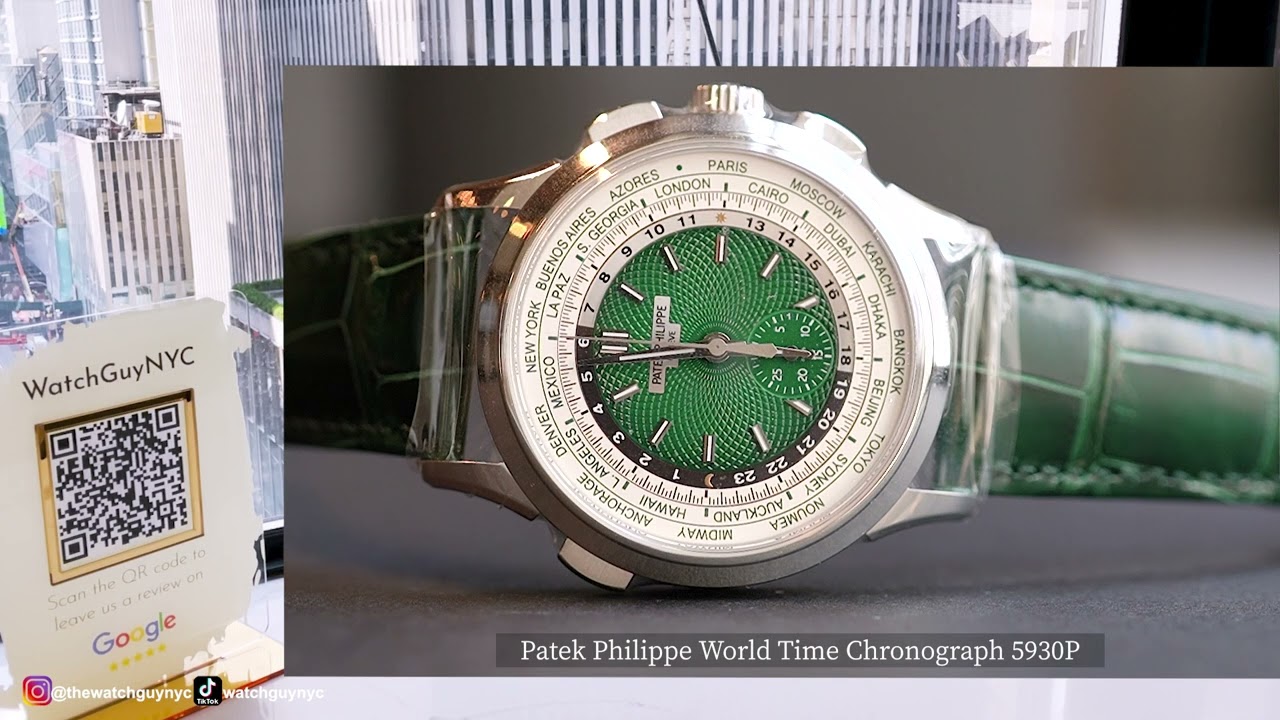 Patek Philippe World Time Flyback Chronograph Green Dial 5930P ...