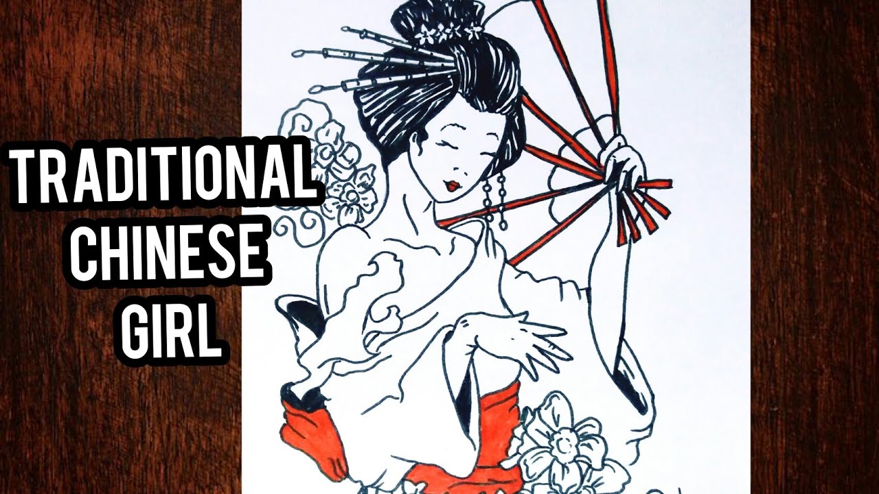 How to Draw Ancient Chinese Girl | Pencil and Black Sketch - YouTube