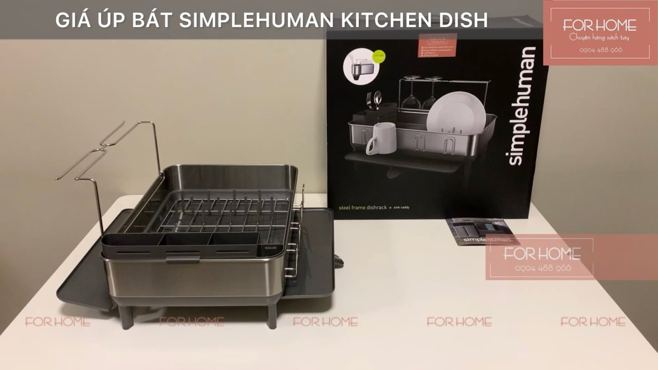 [ForHome] Giá Úp Bát Simplehuman Kitchen Dish - YouTube