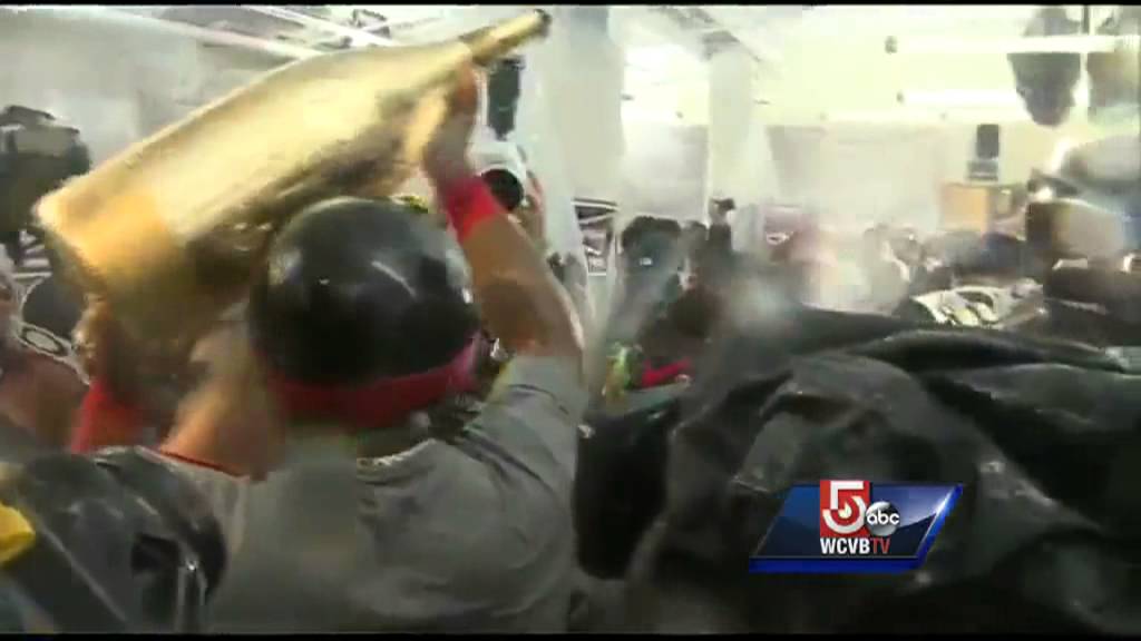 Boston Red Sox celebrate inside locker room - YouTube