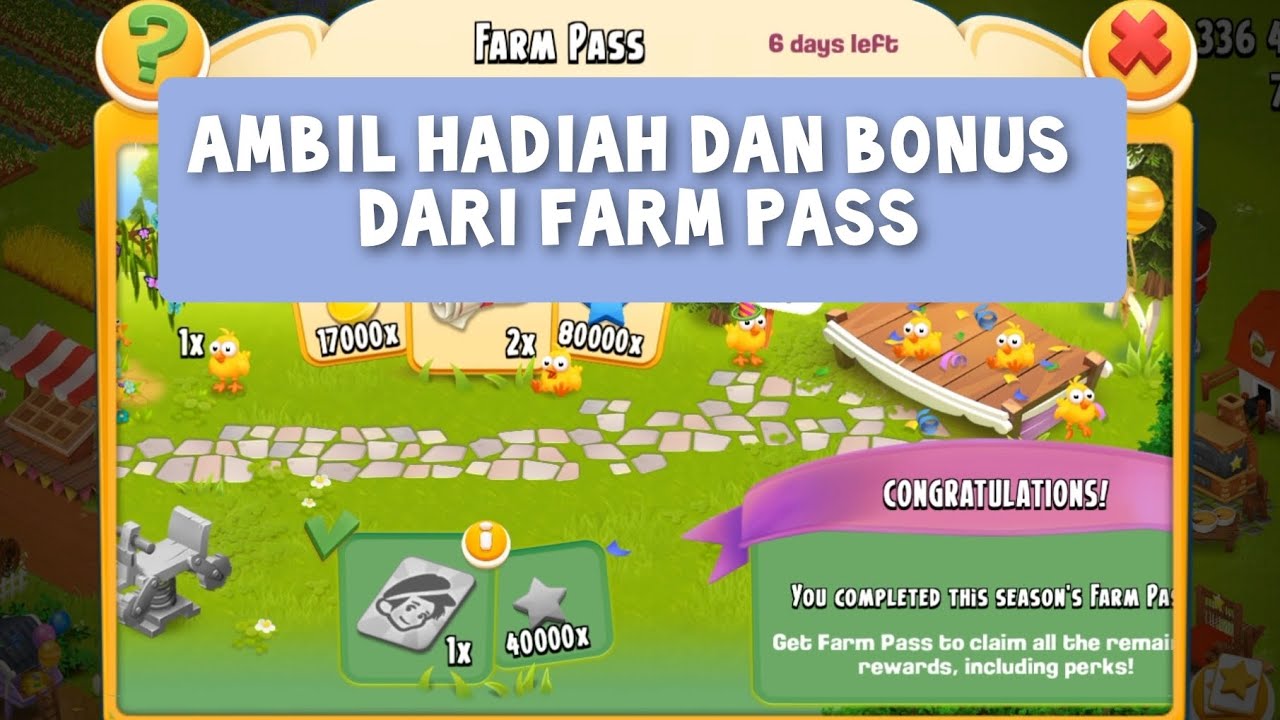DAPAT BANYAK HADIAH DAN BONUS DARI FARM PASS HAY DAY - YouTube