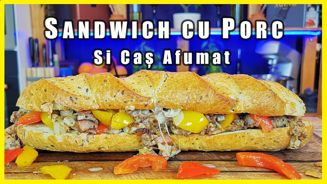 Sandwich cu Carne Tocata de Porc si Cas Afumat - Florin Arvunescu - YouTube