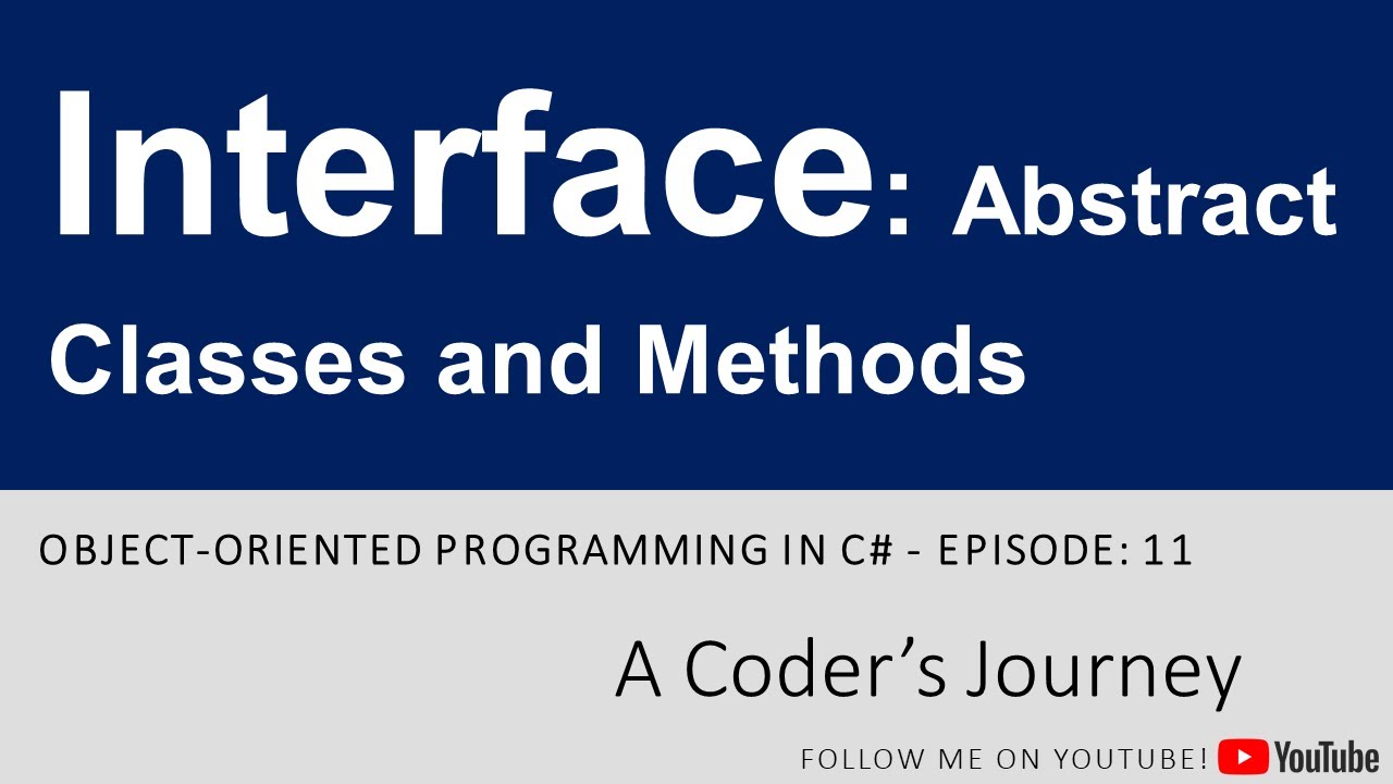 Oop In C Episode 11 C Interface Abstract Classes And Methods 3315