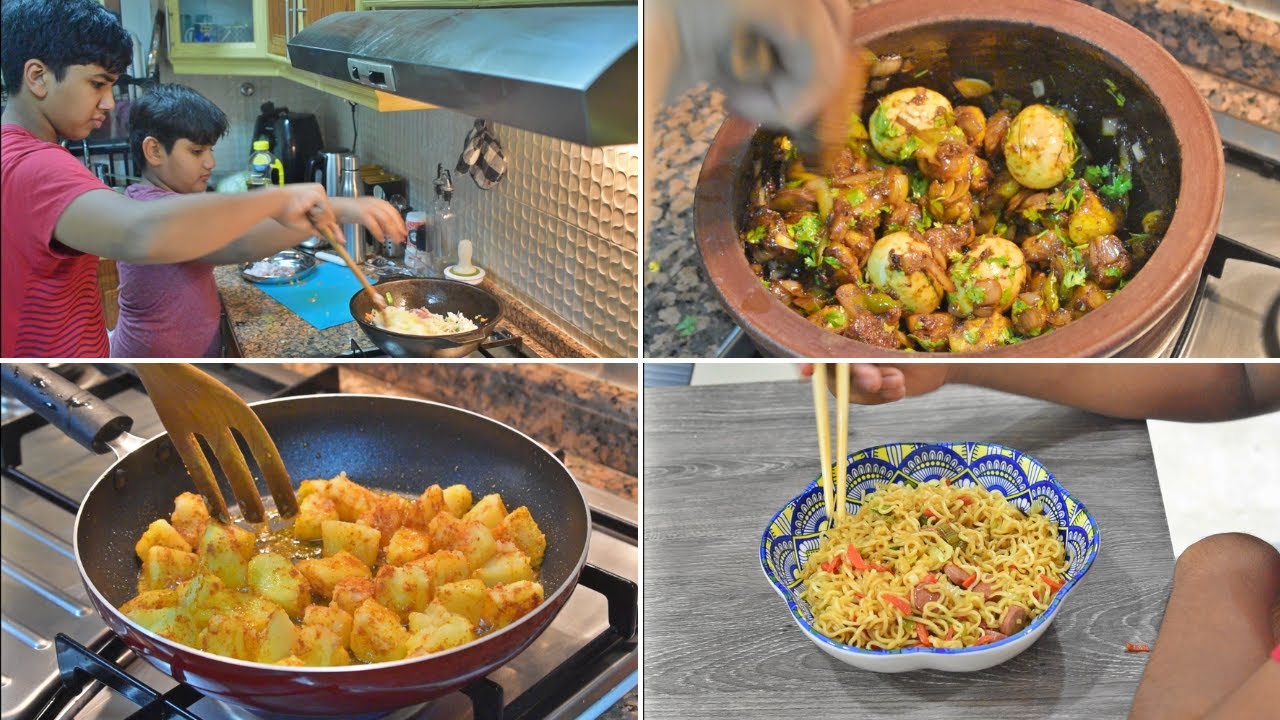 A Day Vlog after work | Kids cooked their dinner | Quick Potato Egg ...