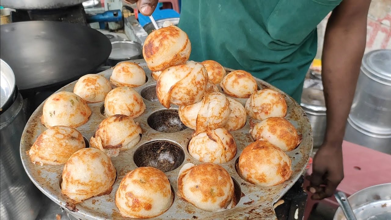 Big Rice Appe Or Paniyaram Making South Indian Breakfast Indian big-rice-appe-or-paniyaram-making-south-indian-breakfast-indian