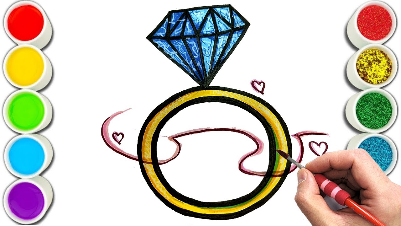 Diamond Ring Drawing, Painting & Coloring For Kids and Toddlers_ Child ...