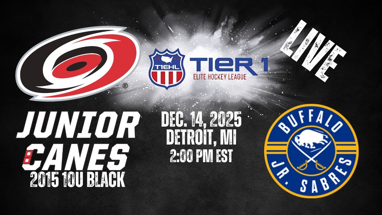 Jr. Canes 10U Black (2015) v. Buffalo Jr. Sabres - Dec 14, 2025 - YouTube