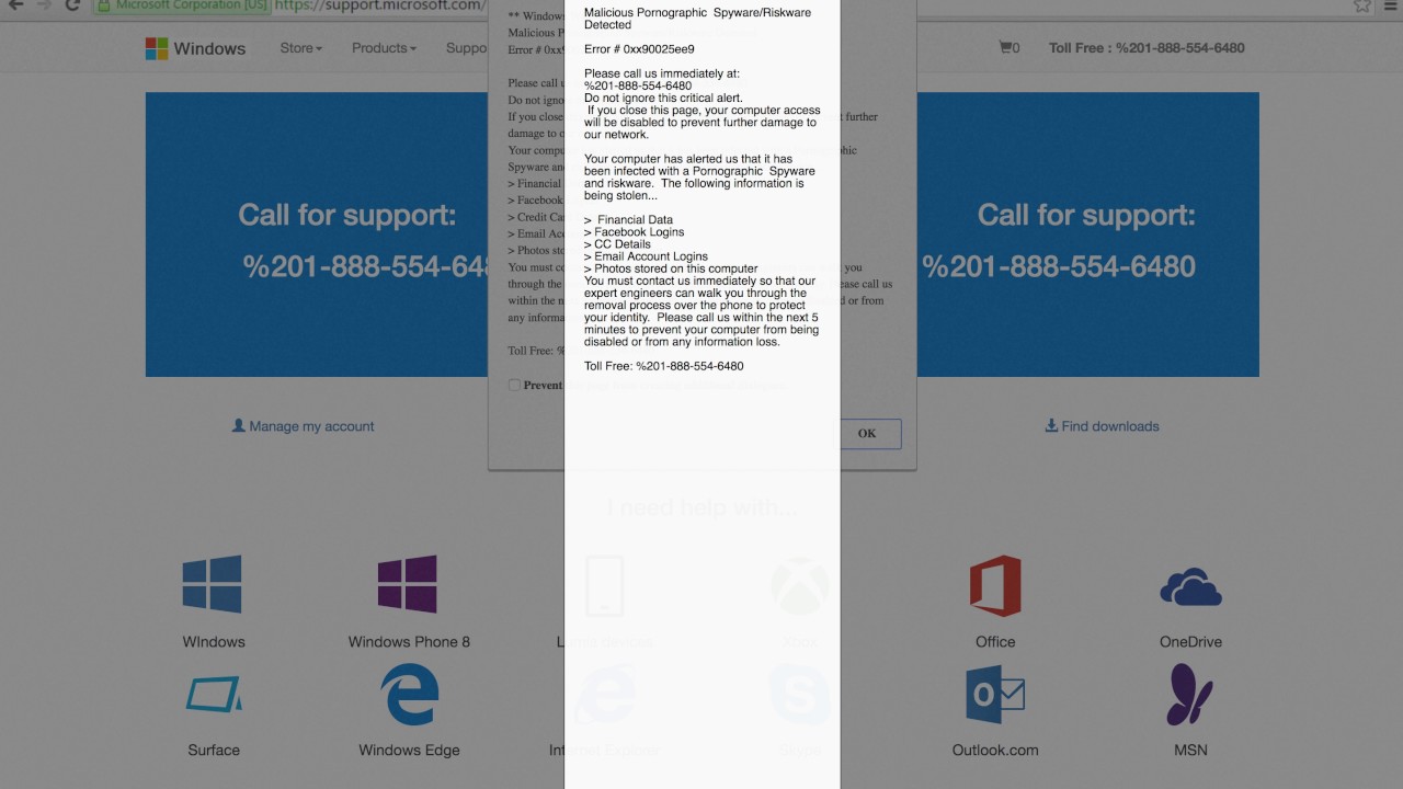 Microsoft Tech Support Scam - YouTube