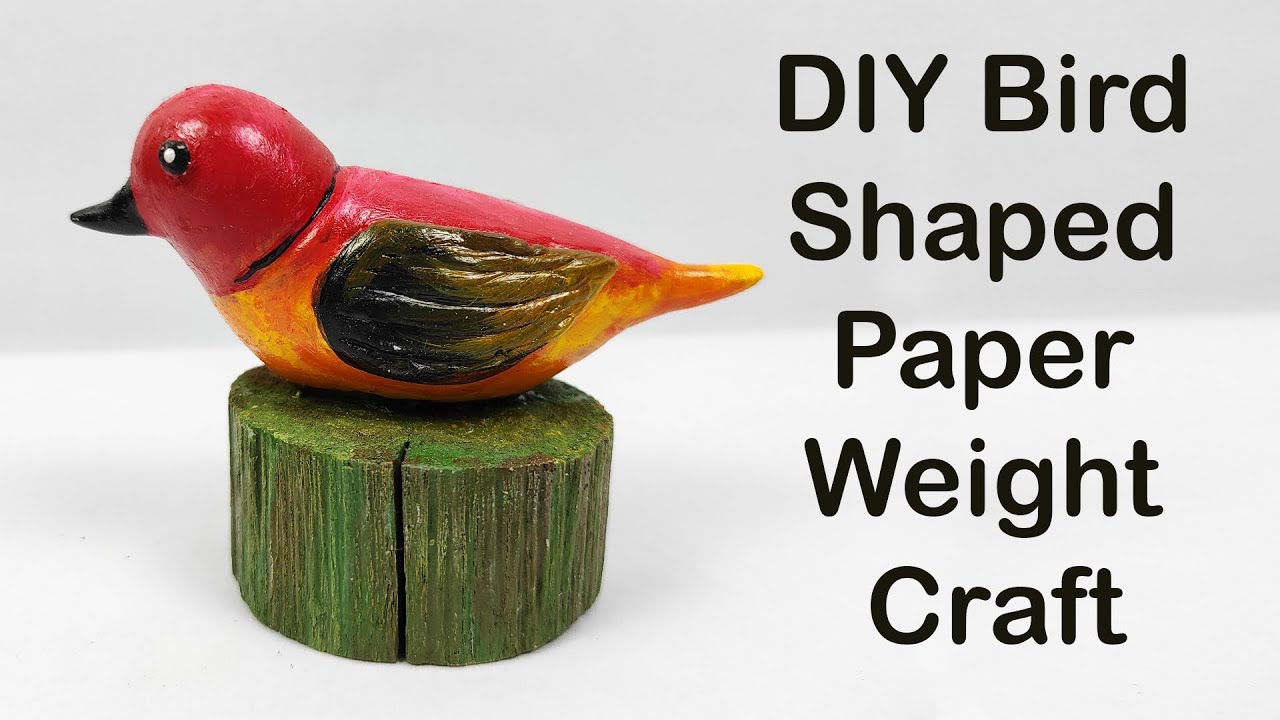Beautiful Bird Shaped Paper Weight Craft | How to Make a Bird from Clay ...