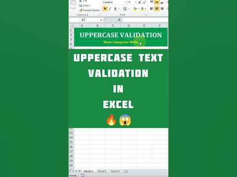 Excel Tips and Tricks 🔥💯 Uppercase Text Validation in Excel 😱 #shorts #viral #shancomputerwala ...