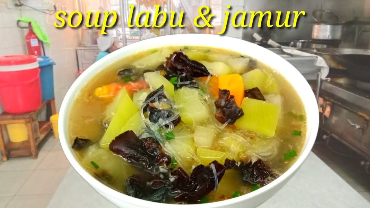 Resep labu dan jamur,,masak kuah bening - YouTube