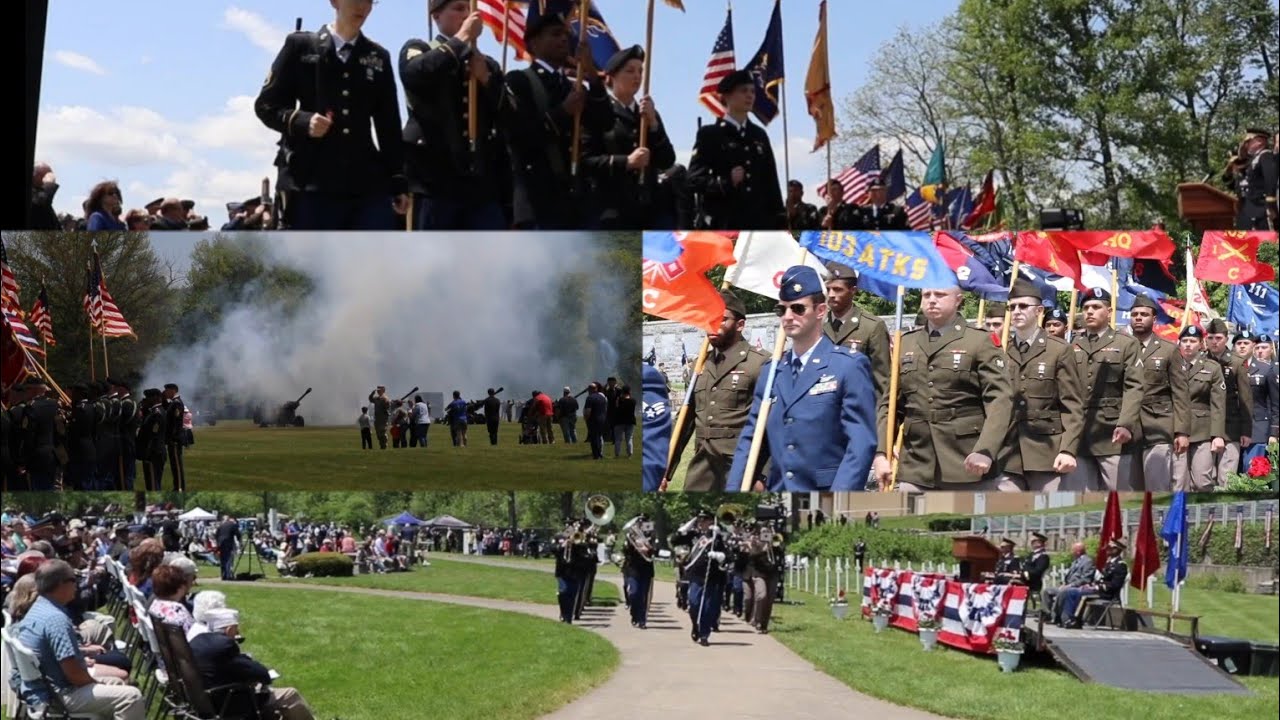 ceremony commemorating US infantry soldiers who died on the battlefield ...