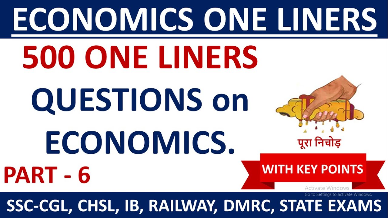Economics One Liners | One Liners Economics Questions for Exams ...