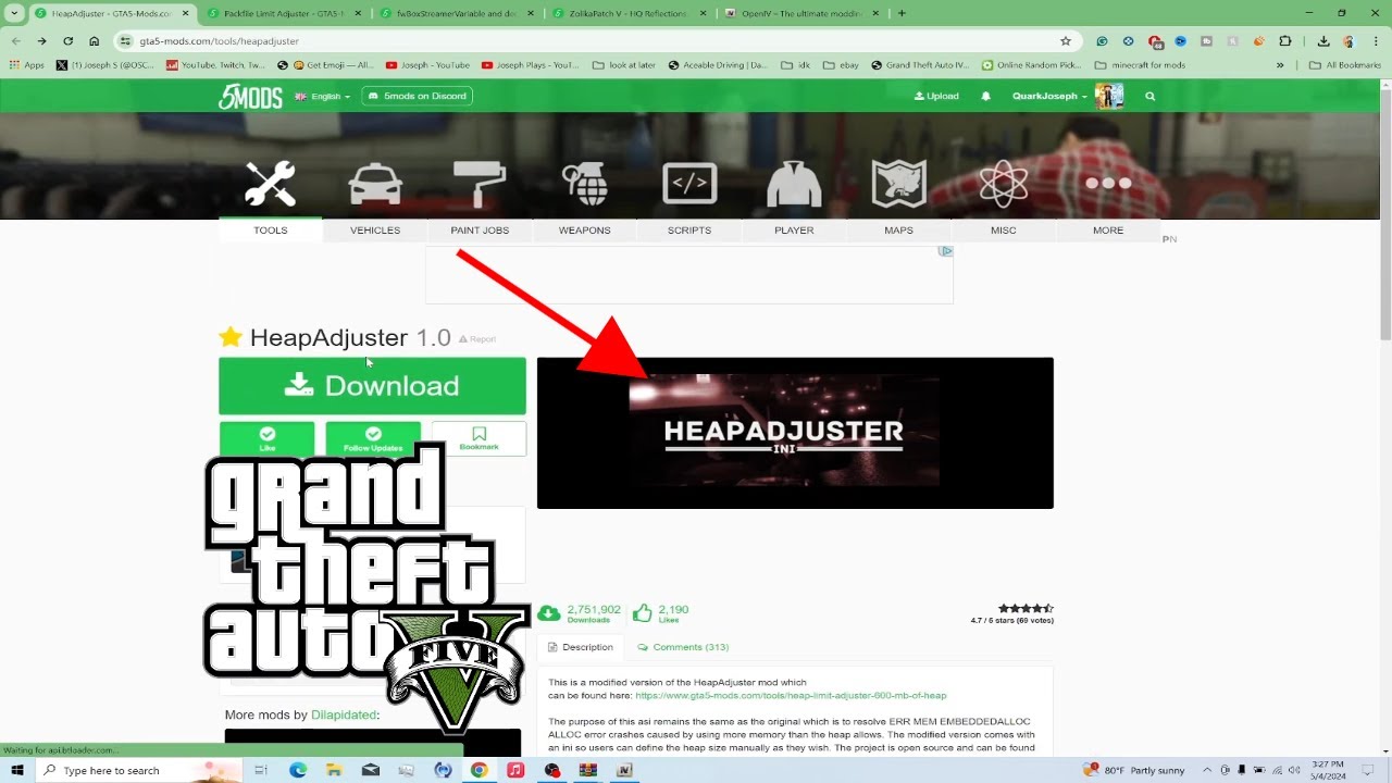 How to Install HeapAdjuster 1.0 GTA 5 MODS - YouTube