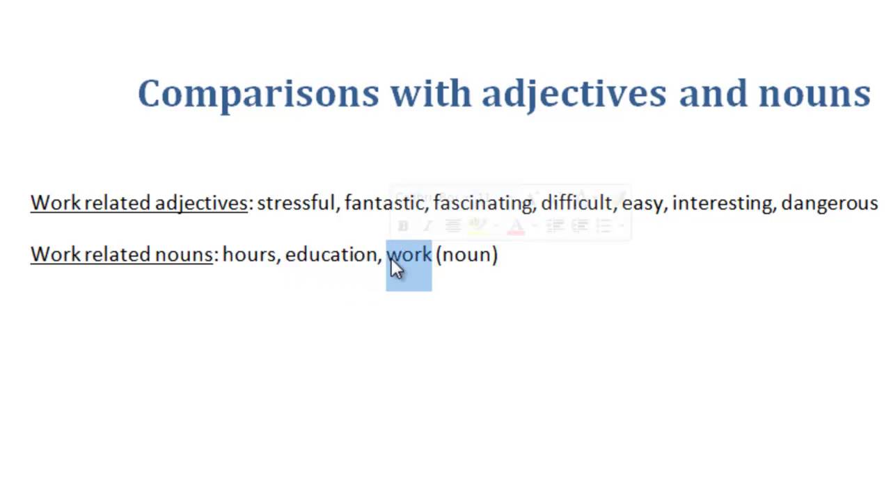 Comparisons with adjectives and nouns - YouTube