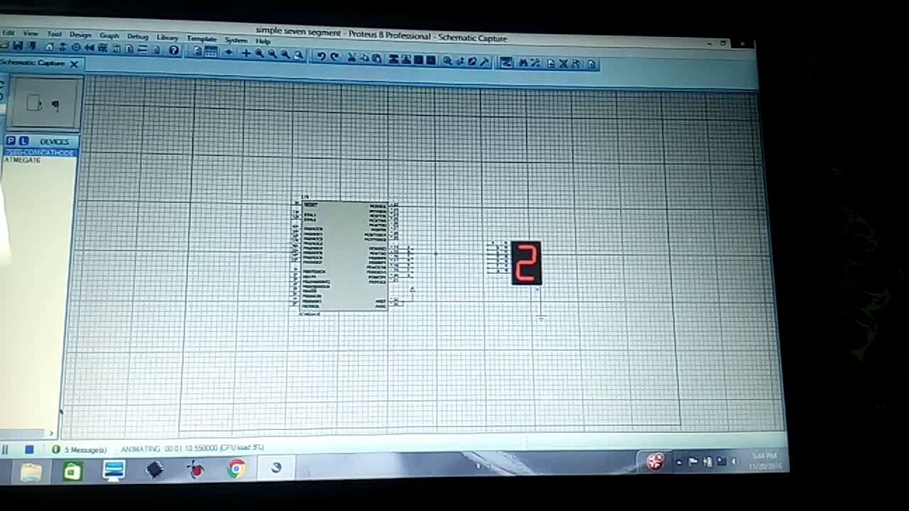 Interfacing of 7segment with atmega 16 and it work on proteus - YouTube