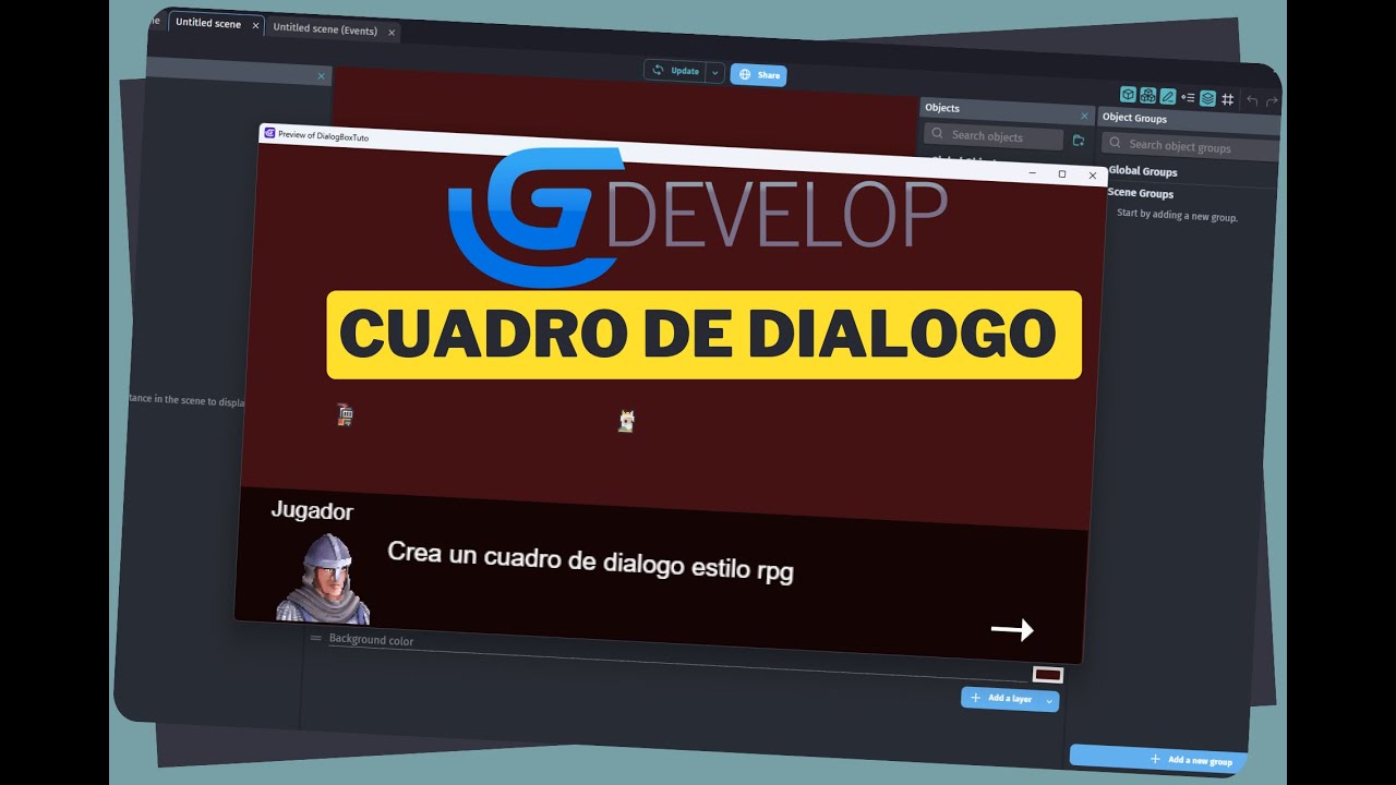 Crea un cuadro de diálogo estilo RPG o Visual Novel en #gdevelop - YouTube