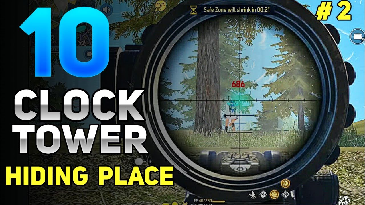 Top 10 Clock Tower Strategy in Free Fire | Clock Tower Hiding Place ...