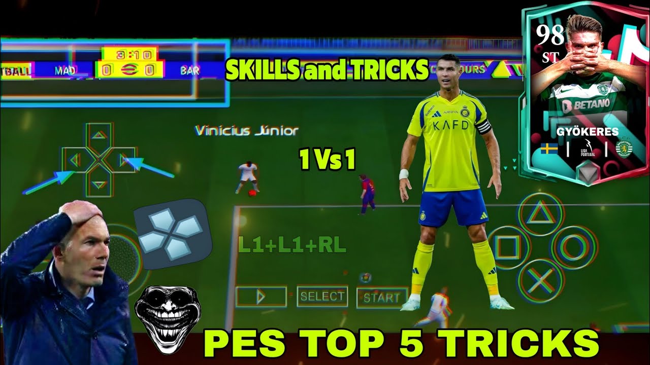 MY BEST TOP 5 SKILLS & TRICKS IN PES PPSSPP - YouTube