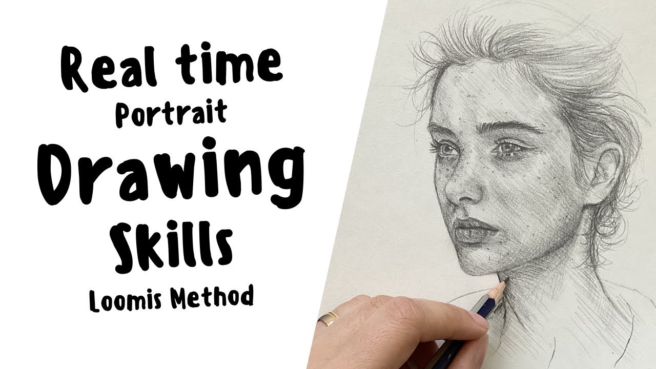 Real time portrait drawing | Loomis method - YouTube
