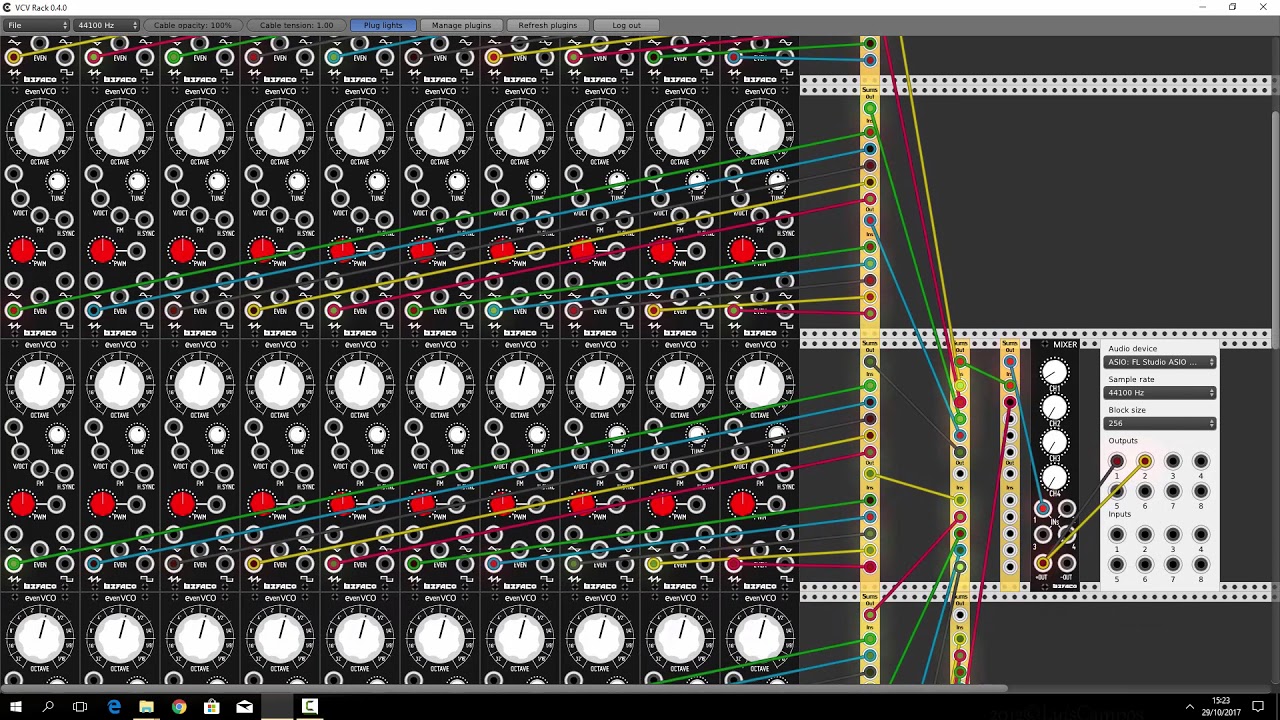70 oscillators in vcv rack - YouTube