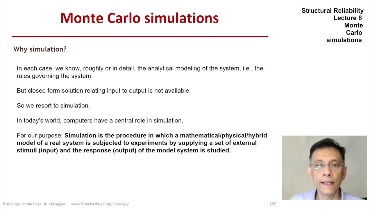 STRUCTURAL RELIABILITY Lecture 08 module 01: introduction to Monte ...