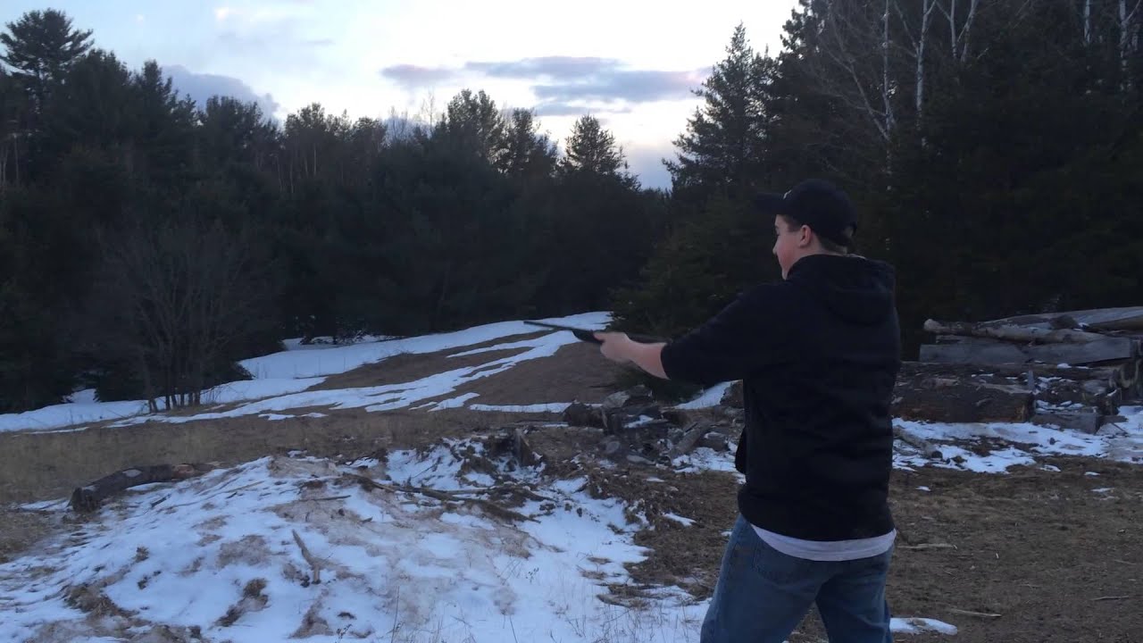 Shooting a sawed off .410 shotgun - YouTube