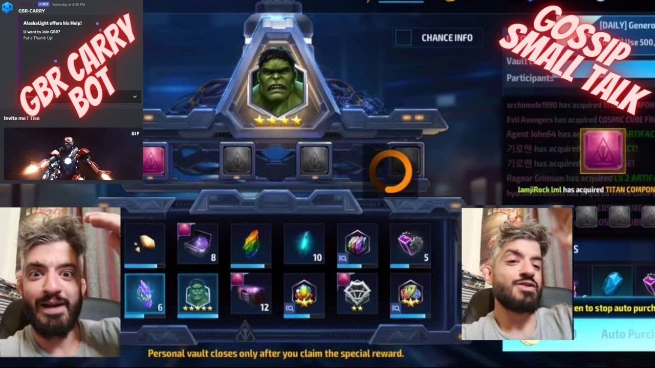 DISCORD BOT 4 GBR CARRY - COLLECTOR'S VAULT FREE HULK'S ARTIFACT ...