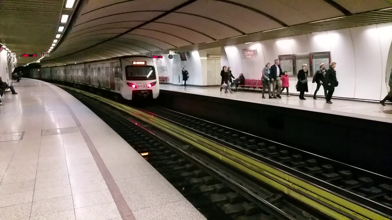Athens Metro train in Athens , Greece - YouTube
