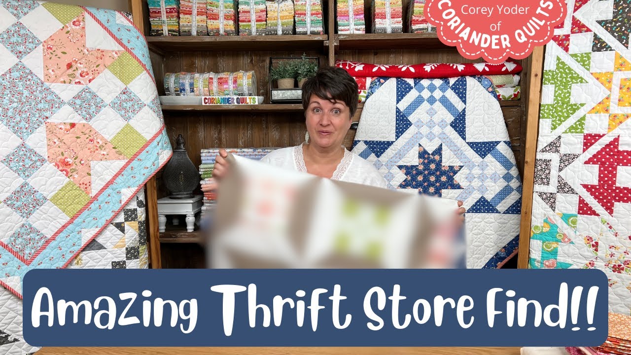 A FREE quilt pattern, Pretty Fabrics, + an AMAZING Thrift Store Find ...