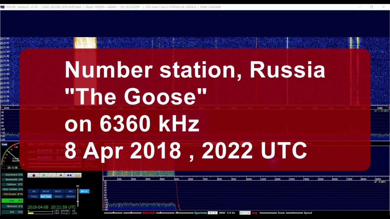 Shortwave Number station "The Goose" on 6360 kHz - YouTube