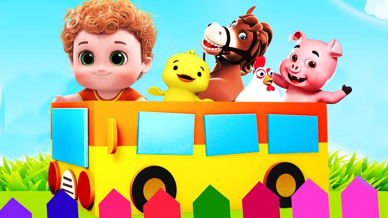 Wheels on the Bus | Monkey Banana Dance - Nursery Rhymes for Kids - YouTube
