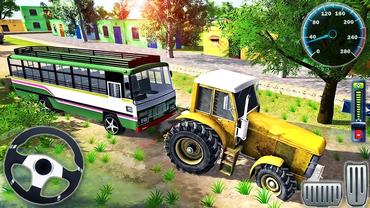 Tractor Driving Pull Bus Simulator - Real Cargo Tractor Towing Rescue ...